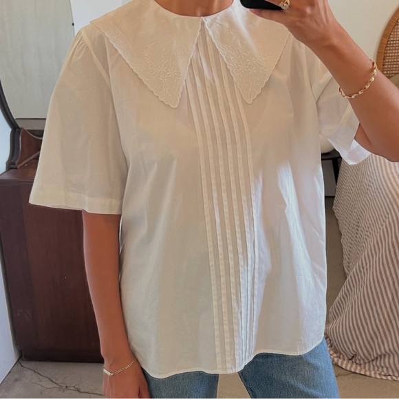 Charter Club | Tops | Vintage White Collared Cotton Blouse | Poshmark